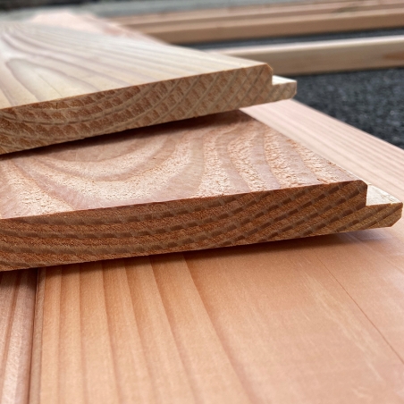 Volige Douglas 18 mm profil mi-bois - Evolution Bois