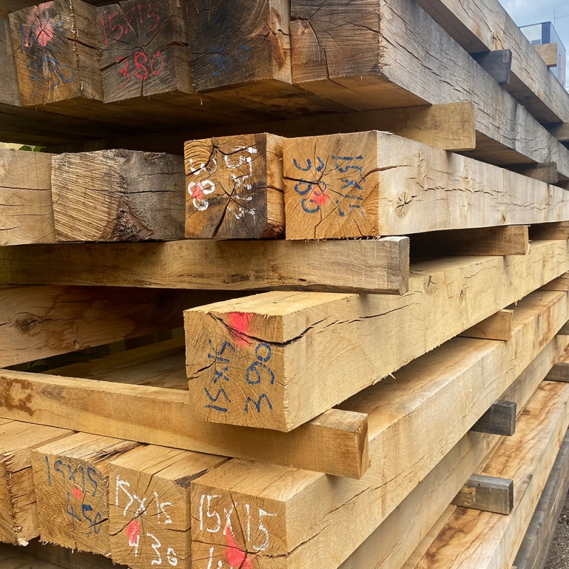 Poutre charpente chêne 15 x 15 cm - Evolution Bois