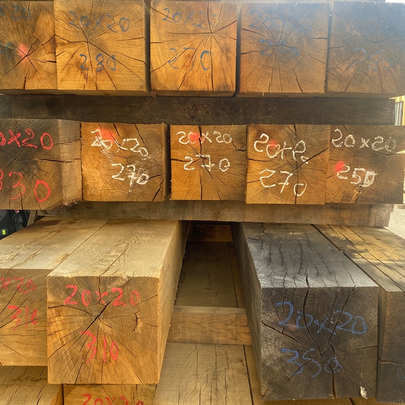 Poutre charpente chêne 20 x 20 cm - Evolution Bois