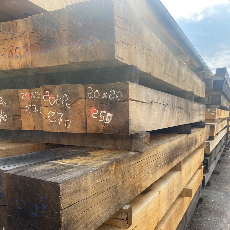 Poutre charpente chêne 20 x 20 cm - Evolution Bois