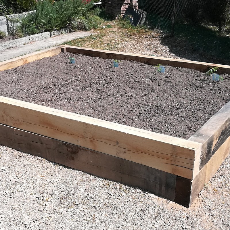 Traverse paysagère chêne massif 10 x 20 cm 2 m - livraison en petite ...