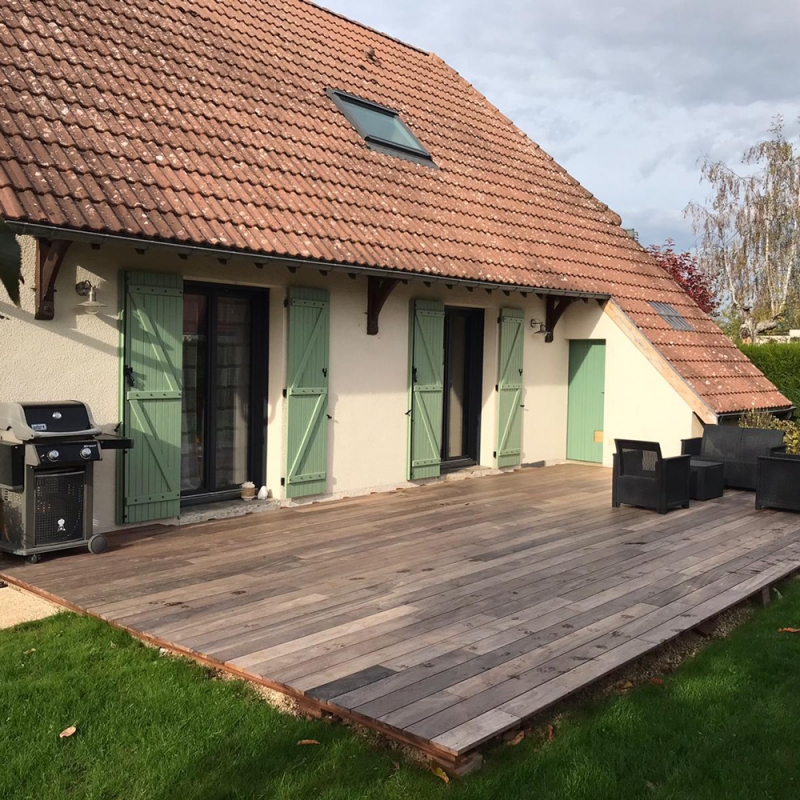 Lame de terrasse en Padouk, bois exotique (inférieure à 2,15 m ...